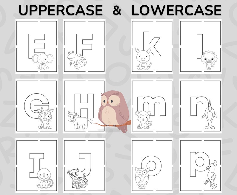 Printable Alphabet Coloring Book, Upper and Lowercase Letters Coloring ...