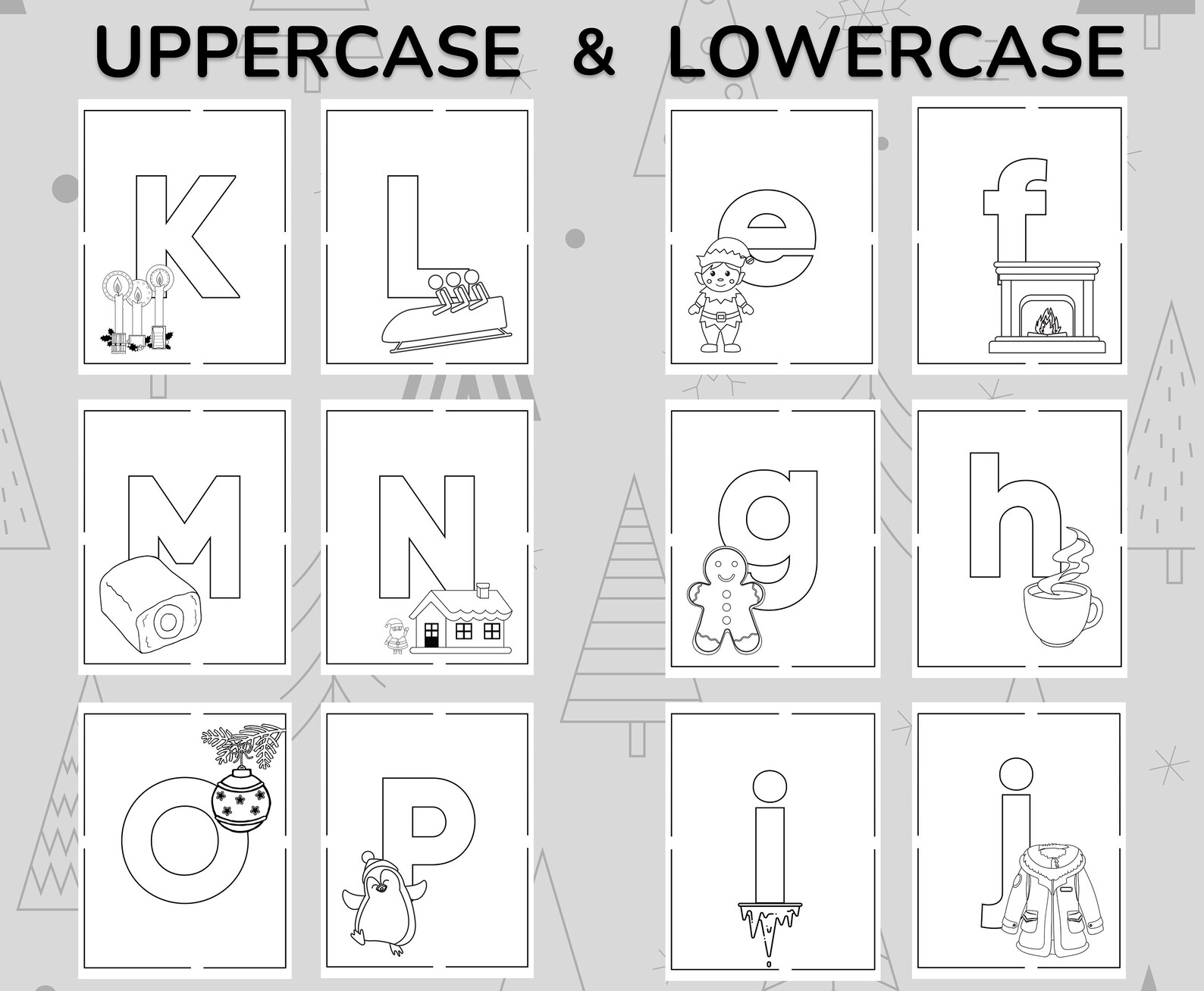 Printable Alphabet Coloring Book, Upper and Lowercase Letters Coloring ...