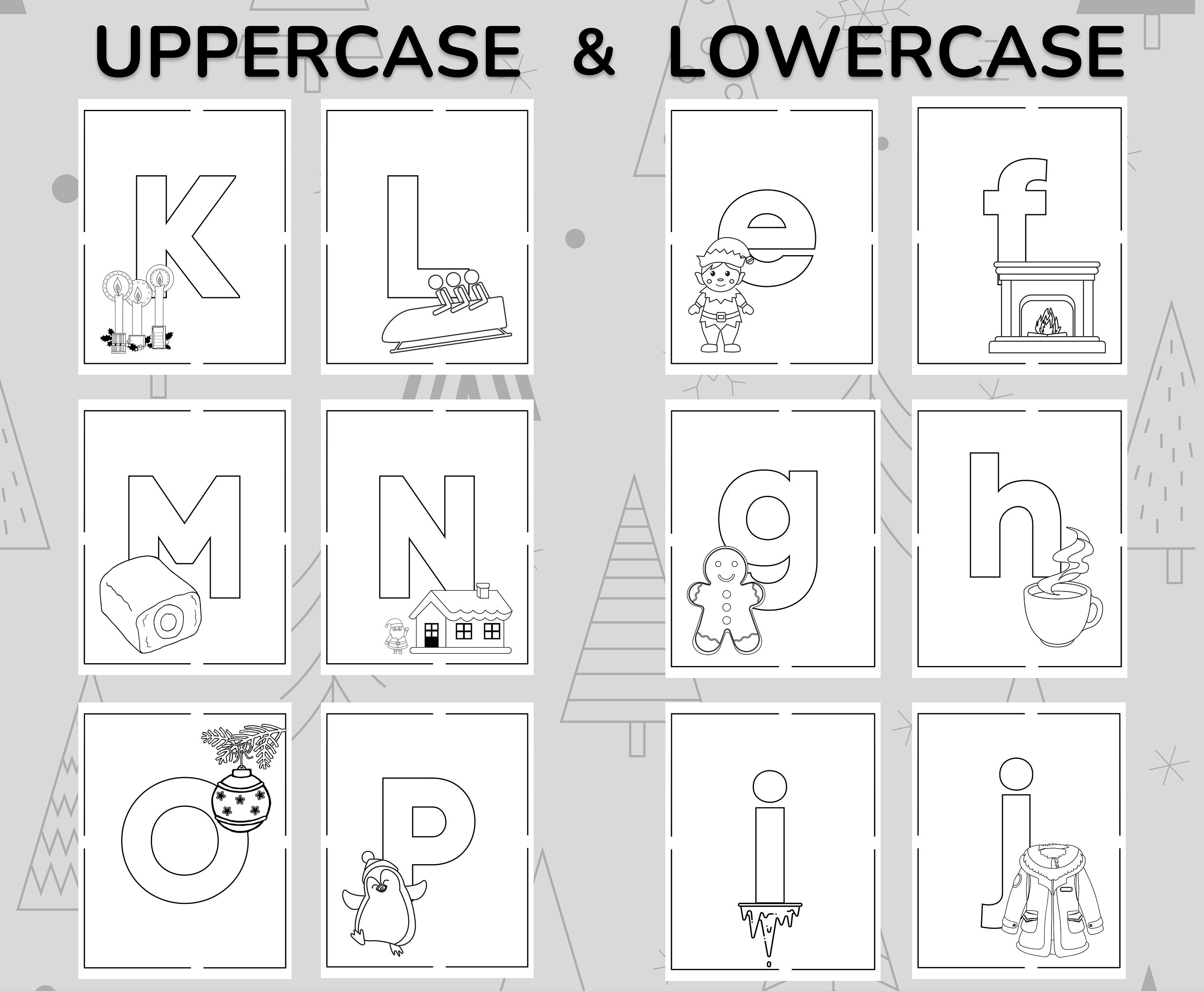 Printable Alphabet Coloring Book, Upper and Lowercase Letters Coloring ...