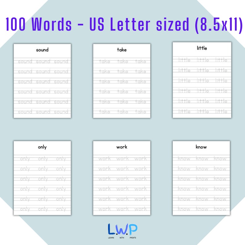 Printable Trace Fry's Second Hundred Sight Words Worksheets ...