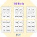 100 Printable Fry's Second Hundred Sight Word Flashcards, Kindergarten ...