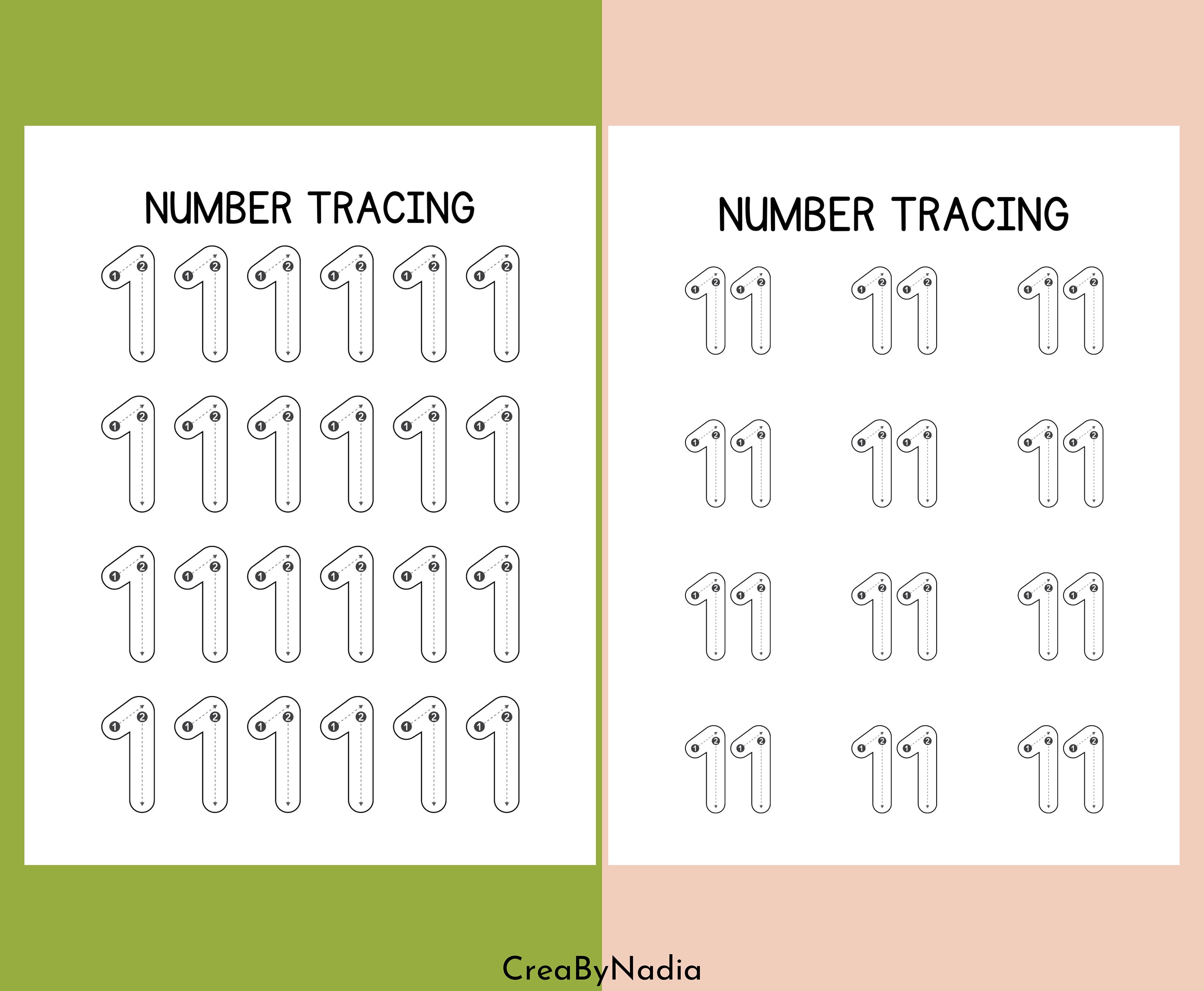 Printable Number Tracing Worksheets, Trace 1-20, Preschool Number ...