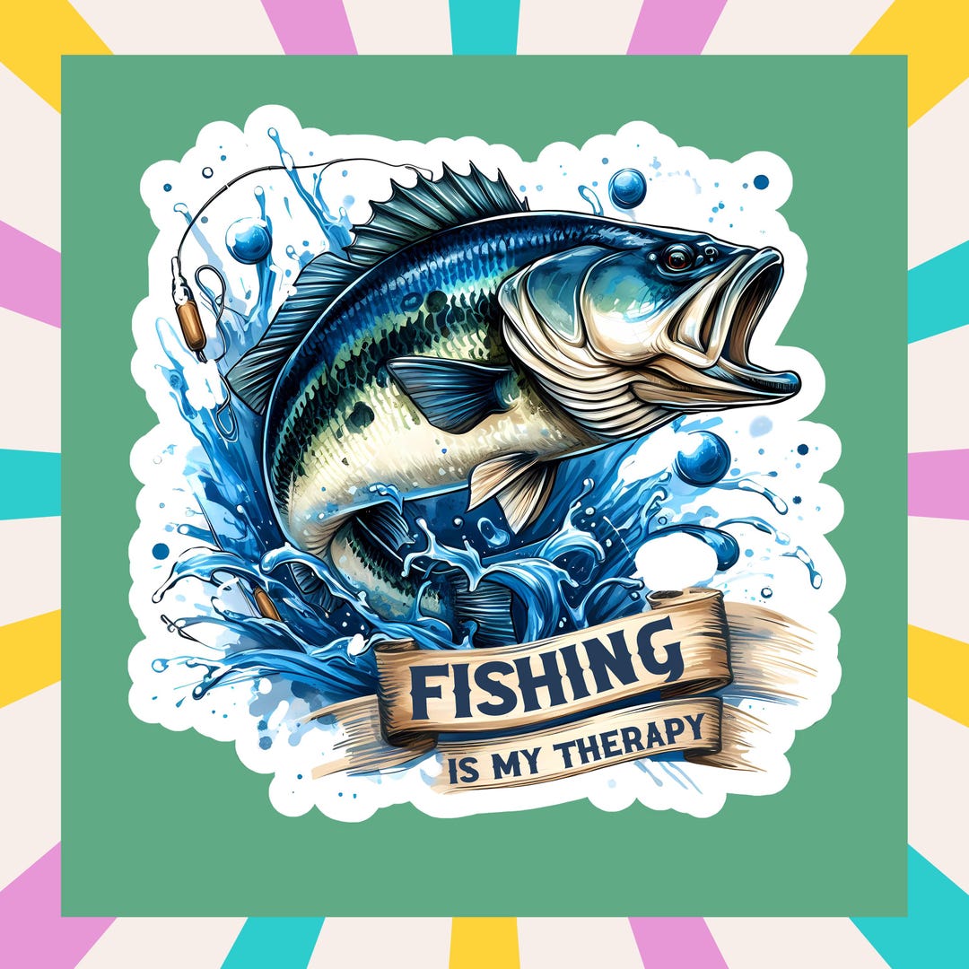 Fishing Vinyl Sticker | Bass Waterproof Sticker | Sportsman Decal - Etsy