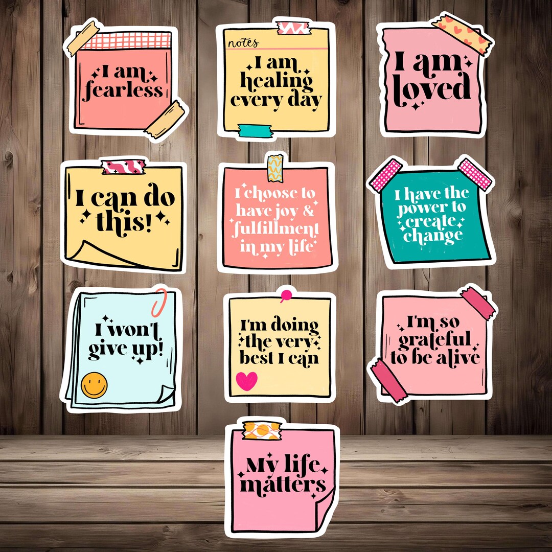 Motivational Self Care Note Stickers - Positive Uplifting Affirmation ...