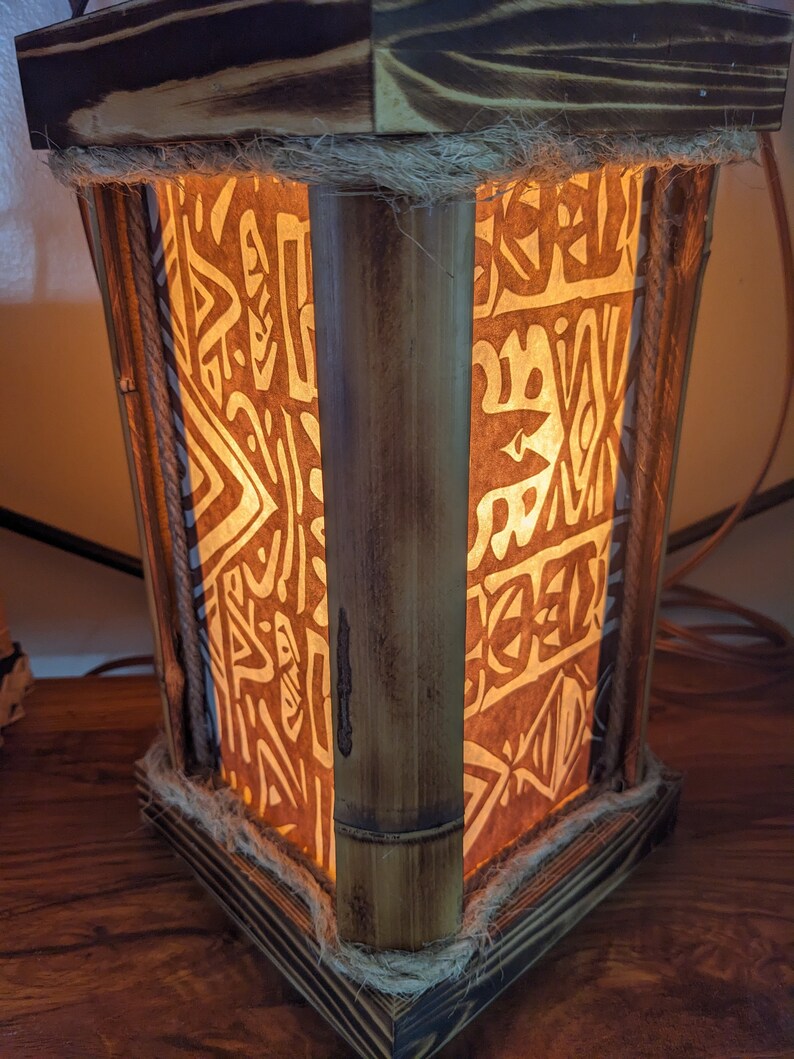 Tiki Tower Swag Lamp Etsy
