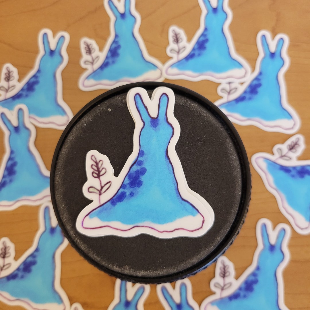 Sluggy Boi in Blue - Slug Sticker - Vinyl Matte Sticker - Etsy