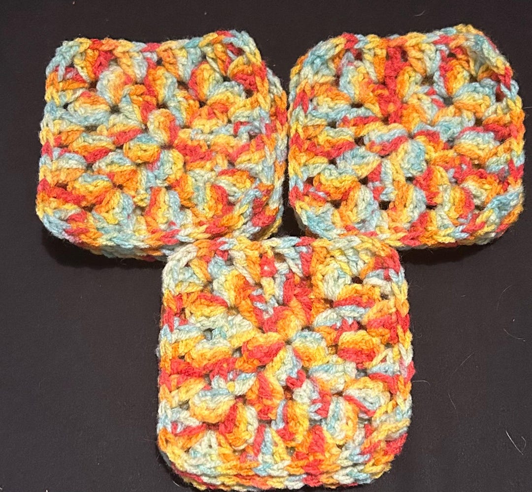 Colourful Granny Square Set, Make Your Own Granny Square Blanket , 9 ...
