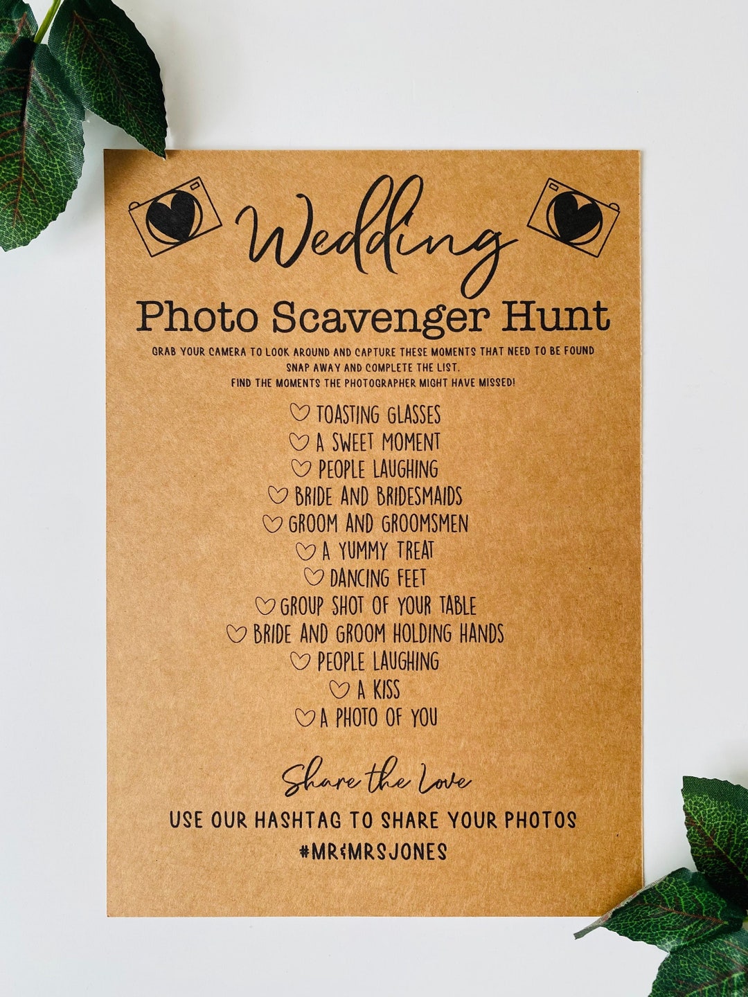 Wedding Photo Scavenger Hunt - Etsy