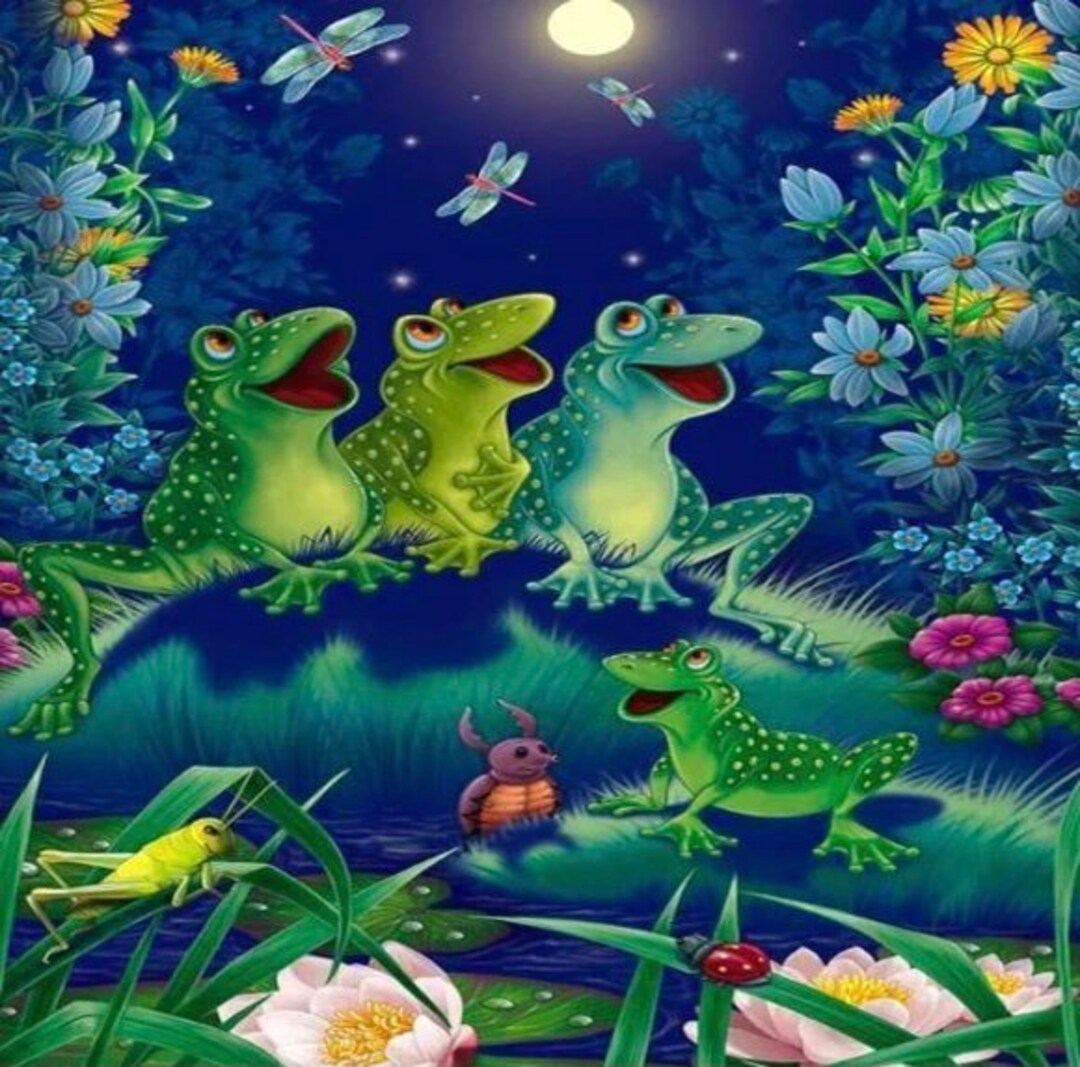 DIY Diamond Art Kit Singing Frogs Under the Moonlight - Etsy