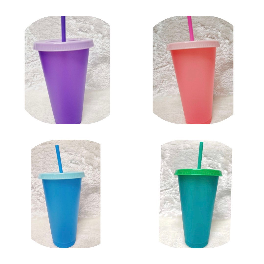 Bulk Blank Cold Cups, 24oz Tumbler Colour Changing With Straws and Lids ...