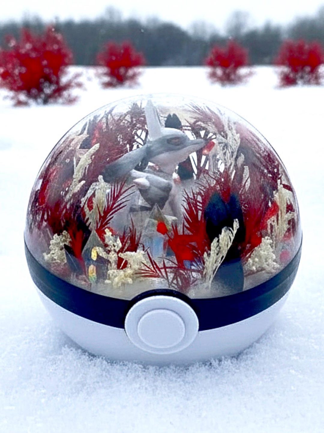 Albino Lucario Light‑up Terrarium – 140 Mm Size Extra Large , Red ...