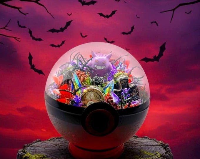 Gengar Pokémon Light Terrarium , Size Large ,graveyard Themed , Pokémon ...