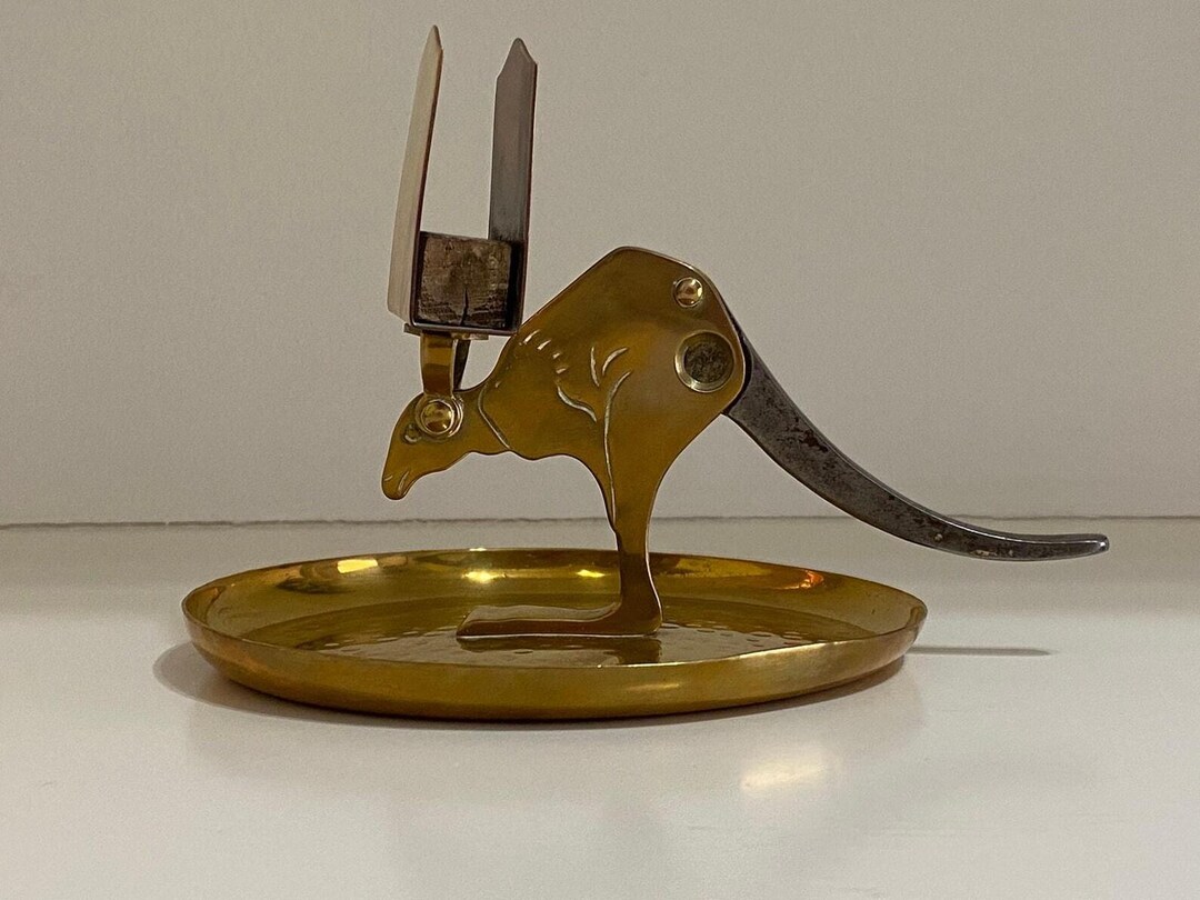 Vintage Brass Kangaroo Cigar Cutter With Match Holder and Ashtray - Etsy
