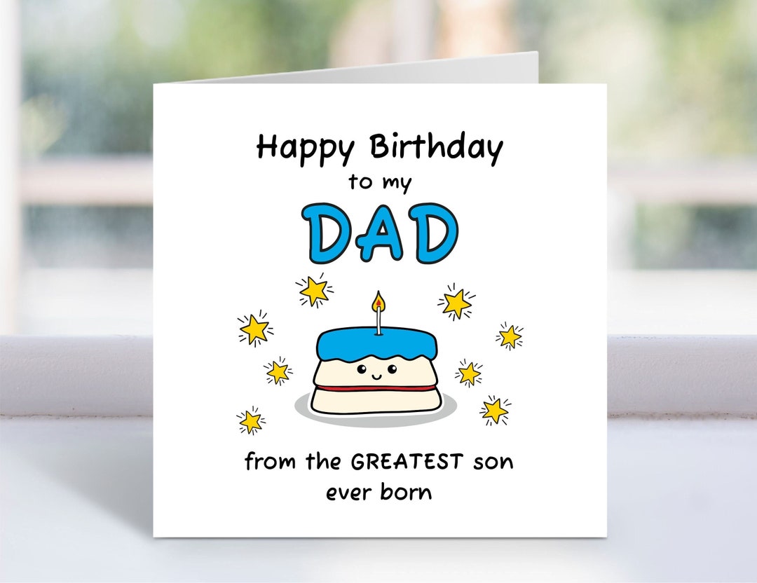 Happy Birthday to My Dad, Birthday Card for Him, Cute Dad Birthday Card ...