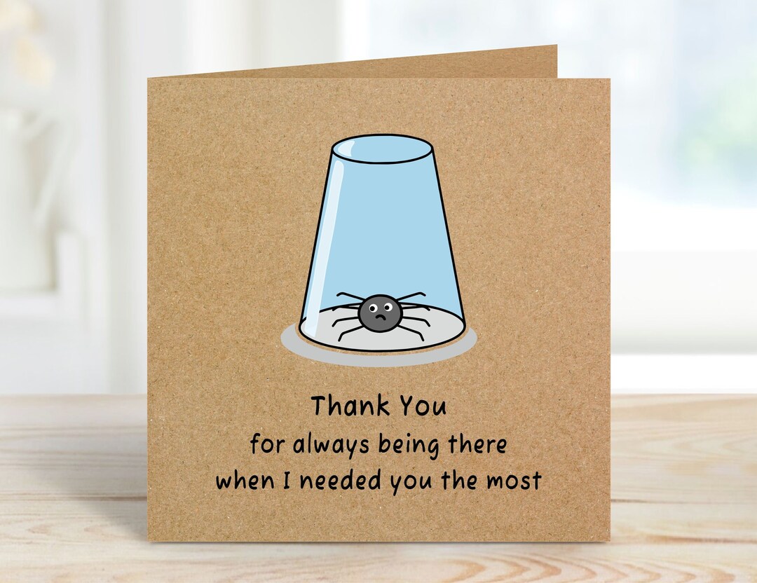 Funny Spider Thank You Card, Birthday Card, Anniversary Card for Best ...