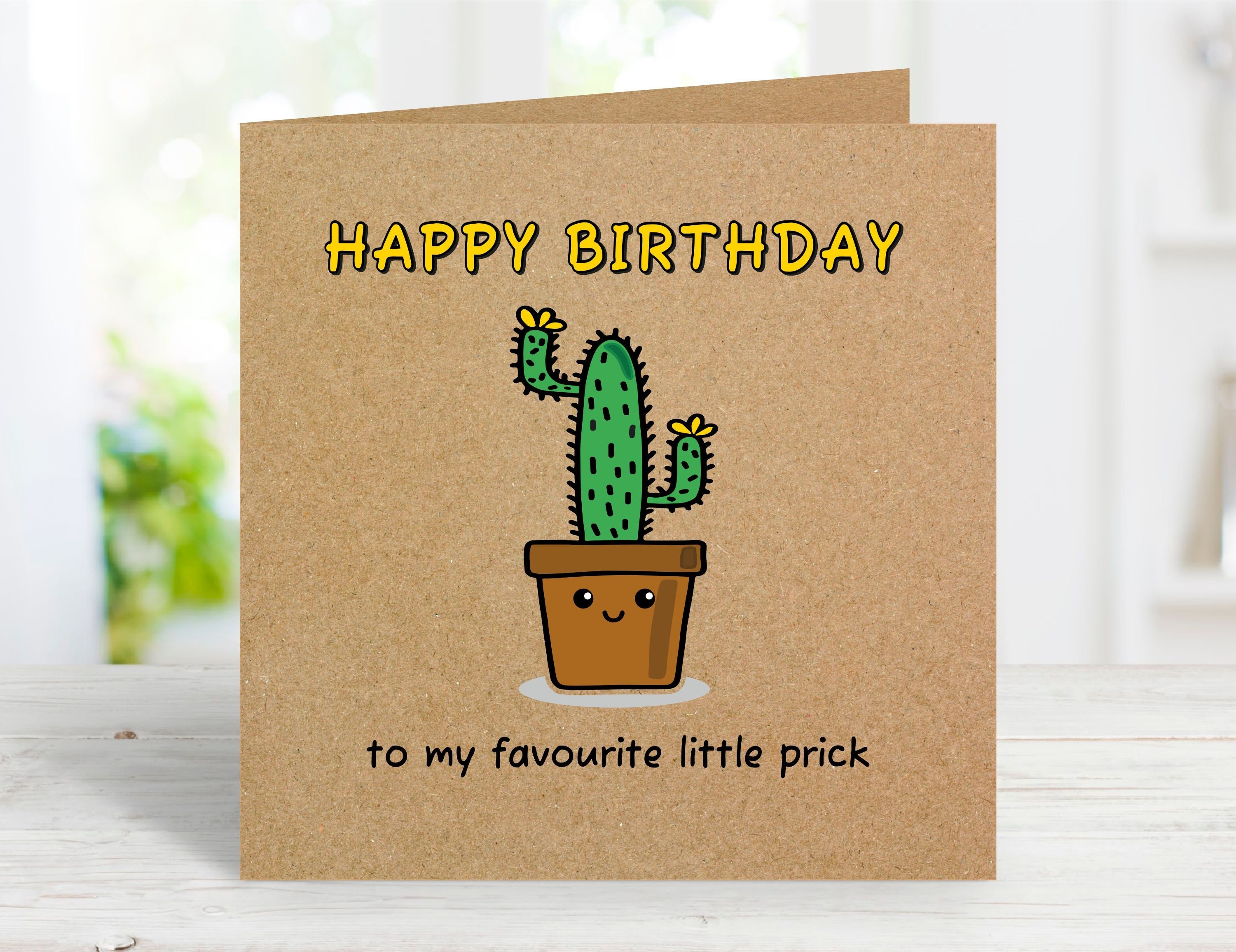 Happy Birthday to My Favourite Little Prick, Funny Birthday Card, Cactus Pun Birthday Card for ...