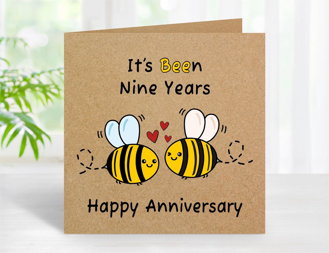 9th Anniversary Card 9 Year Anniversary Card Wedding - Etsy