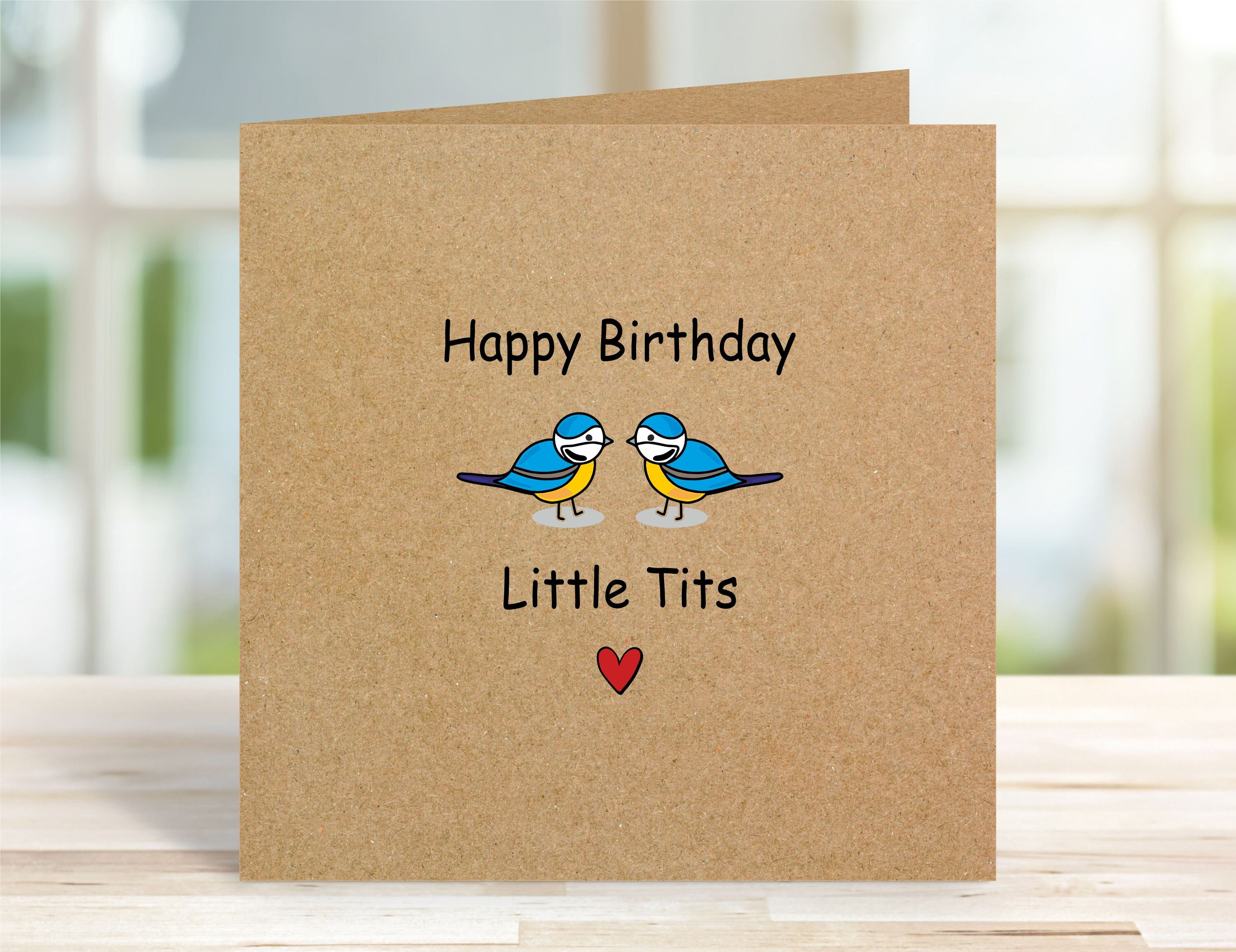 Rude and Funny Birthday Card, Happy Birthday Little Tits, Cheeky Blue ...