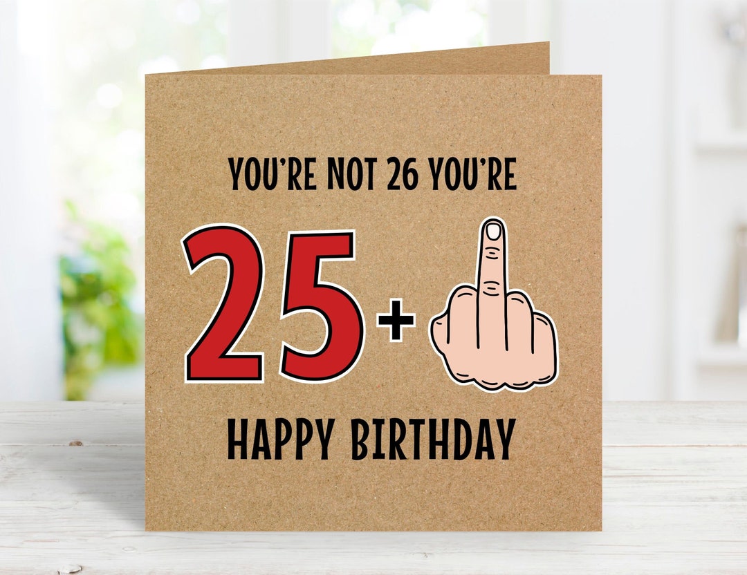 26th Birthday Card, Funny 26th Birthday Card for Him, Funny Joke ...
