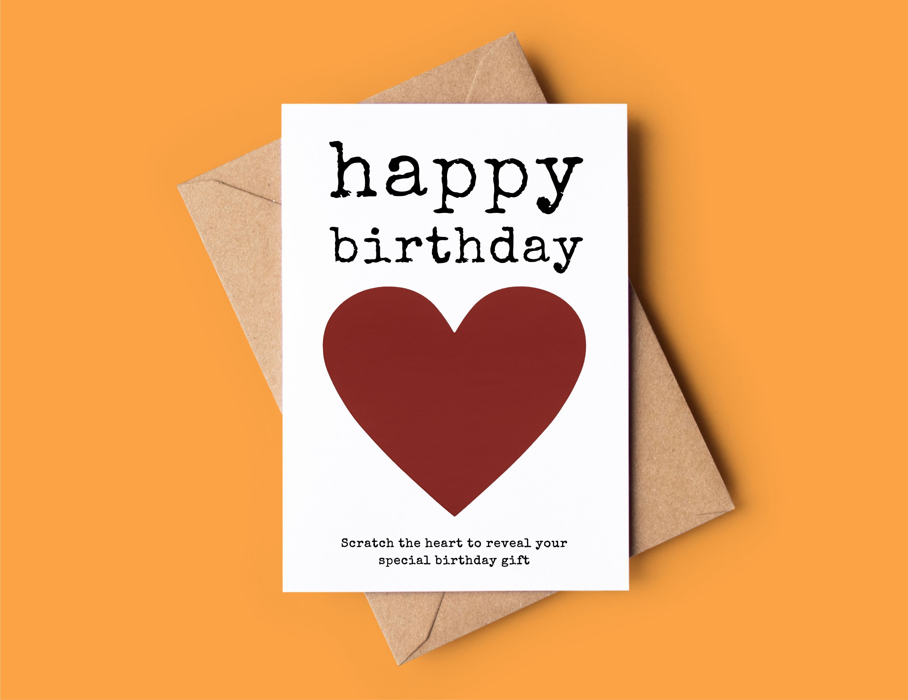 Birthday Scratch Card Happy Birthday Scratch and Reveal Card - Etsy