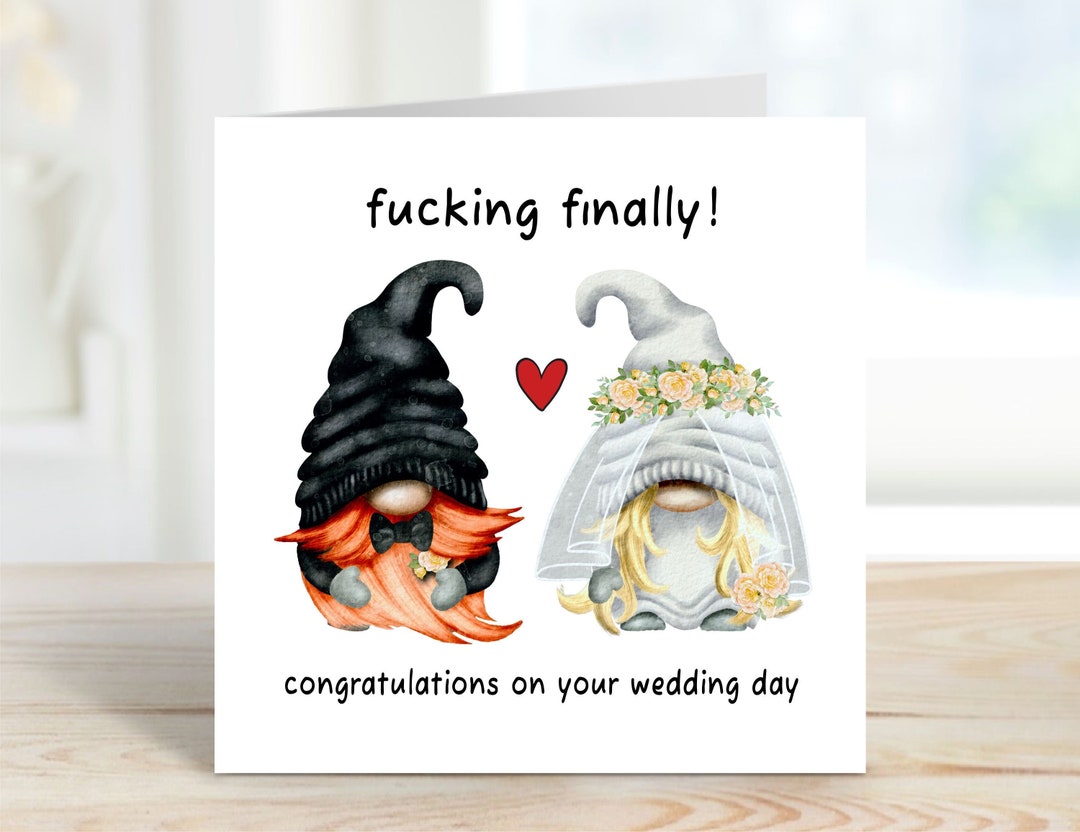 Funny Wedding Card, Wedding Card, Gnome Wedding Card, Rude Wedding Card ...