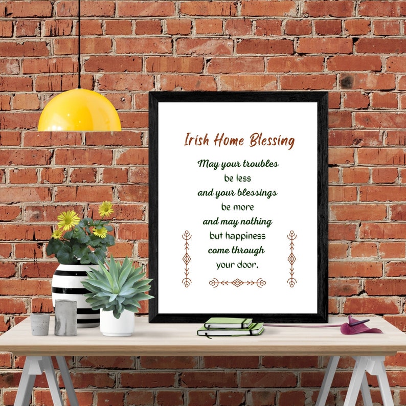 Irish Home Blessing, Printable Wall Art, Seasonal Wall Art ...