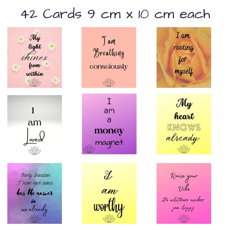 Positive Affirmations Card Deck For Self Love And Wealthiness