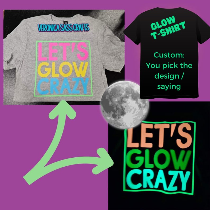 Neon Glow Shirt, Custom Glow Shirt, Personalized Glow in the Dark ...