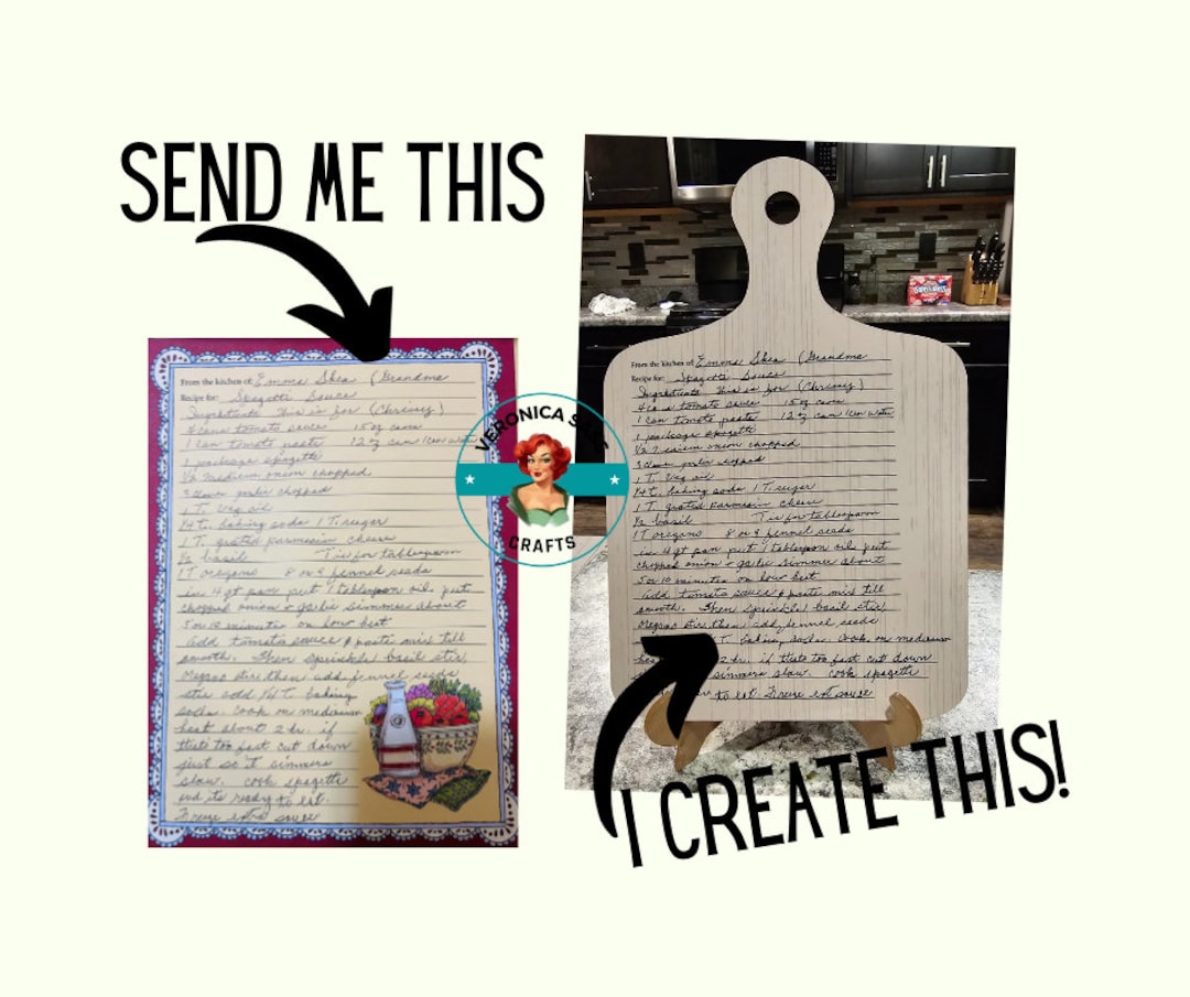Custom Handwritten Recipe Cutting Board: Grandma's Recipe Display - Etsy