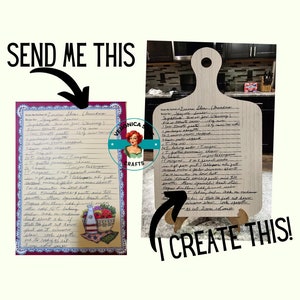 Custom Handwritten Recipe Cutting Board: Grandma's Recipe Display - Etsy
