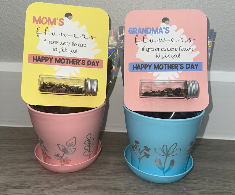 Mother’s Day Flower Pots-flower Seeds and Soil Included - Etsy