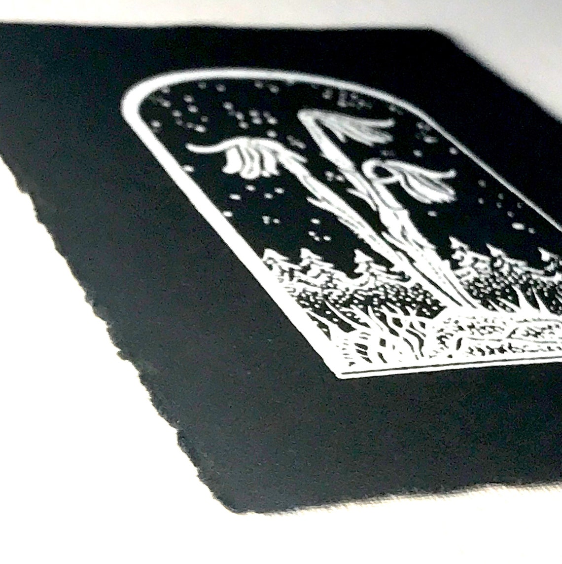 Ghost Pipes Art Print Screenprint Mushrooms Flowers Black and White 5x7 ...