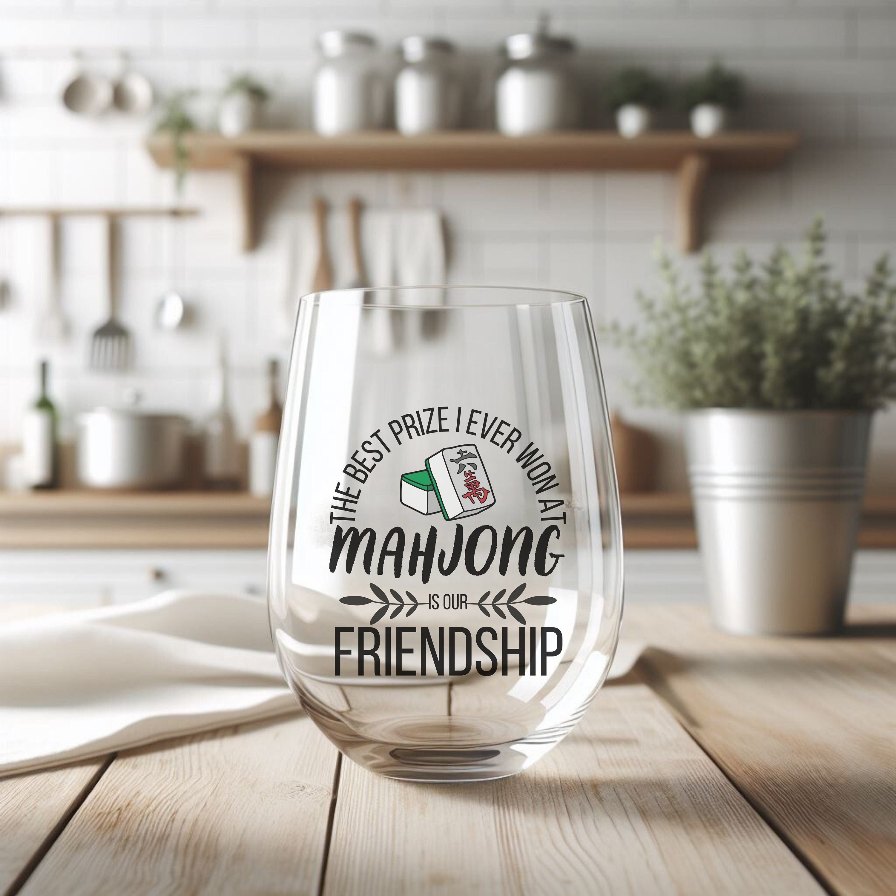 Mahjong Friendship Wine Tumbler, Best Prize Ever, Mah Jong Friends ...