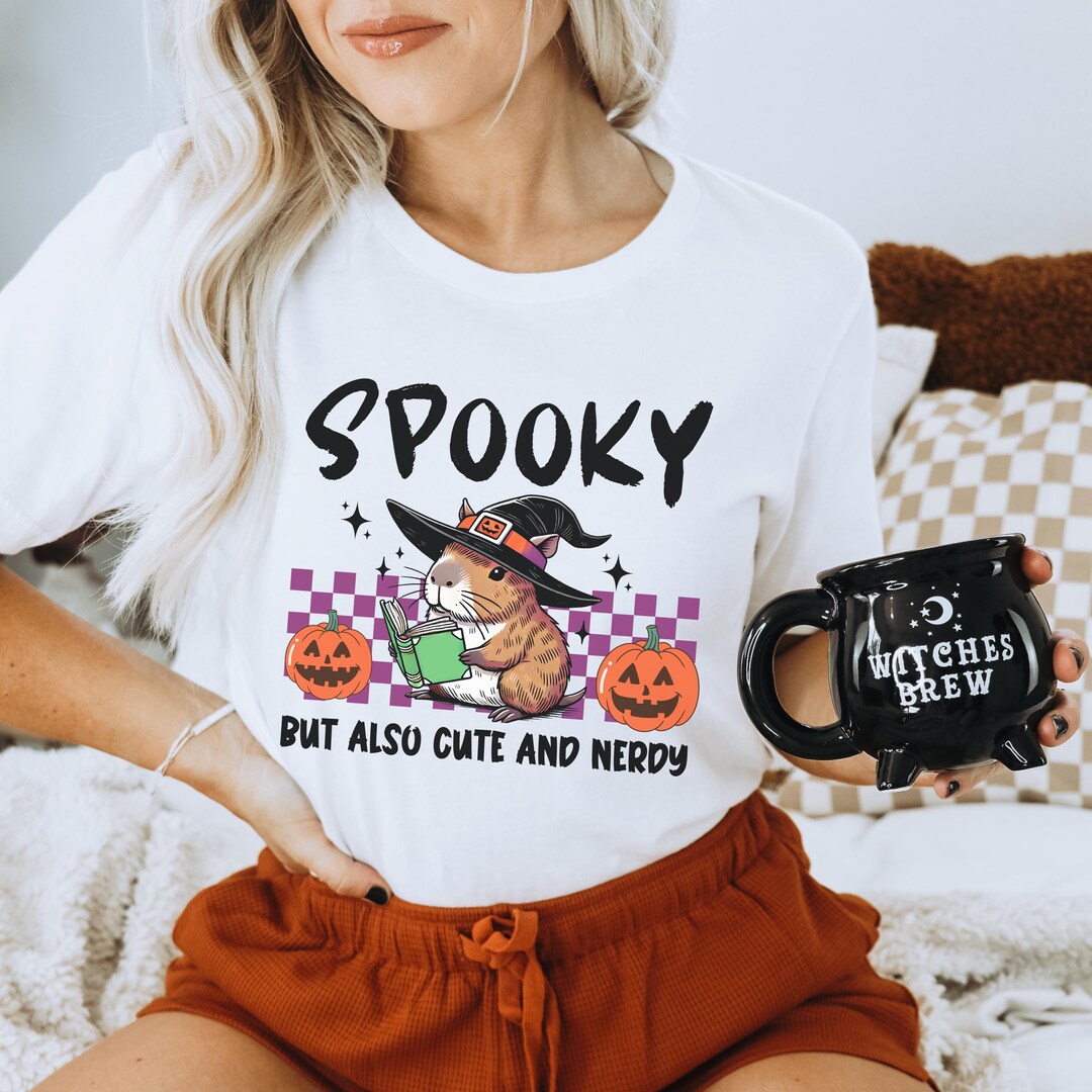 Spooky and Sweet Halloween Capybara T-shirt, Nerdy Capybara Lovers Gift ...
