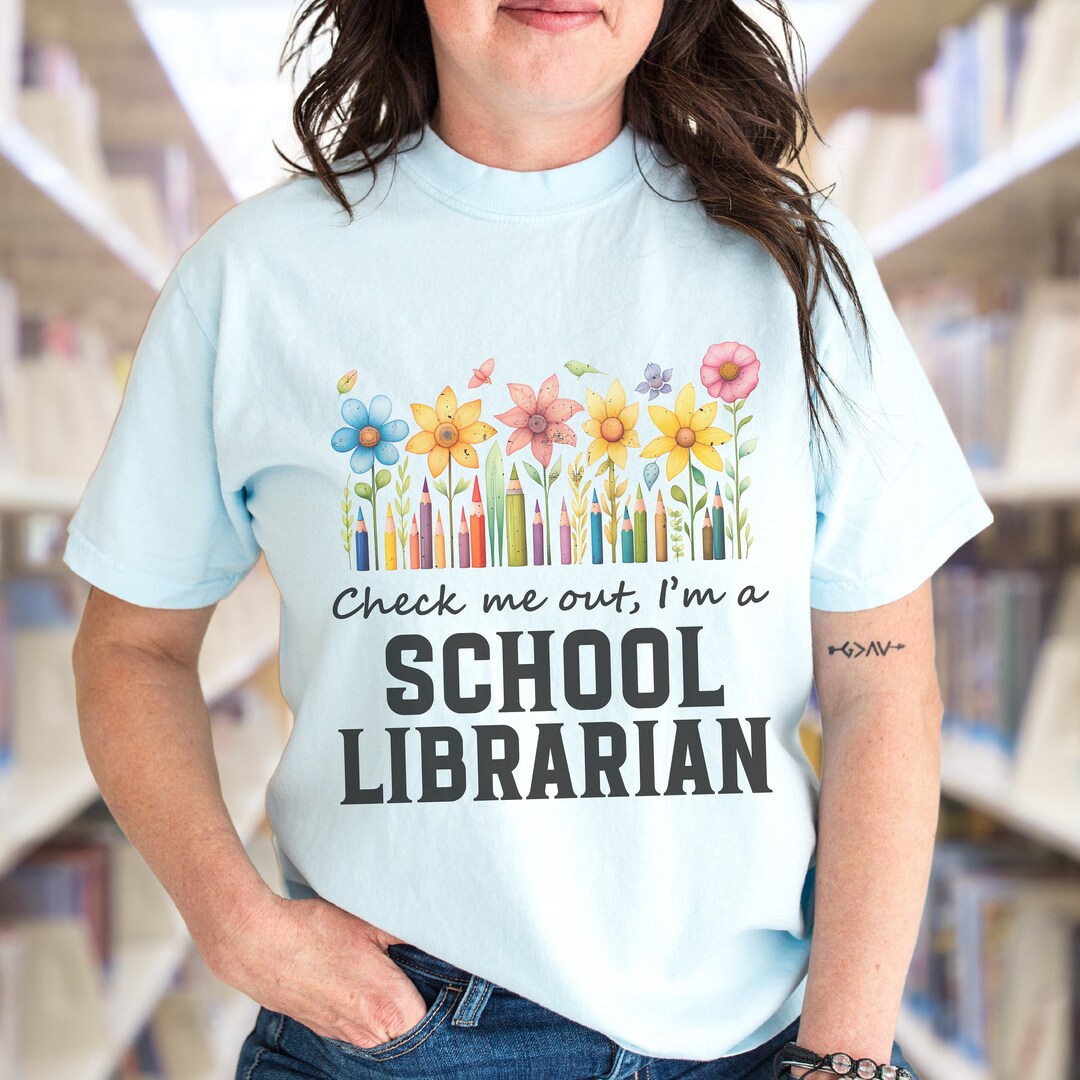 School Librarian T-shirt, Check Me Out Librarian Shirt, Funny Librarian ...