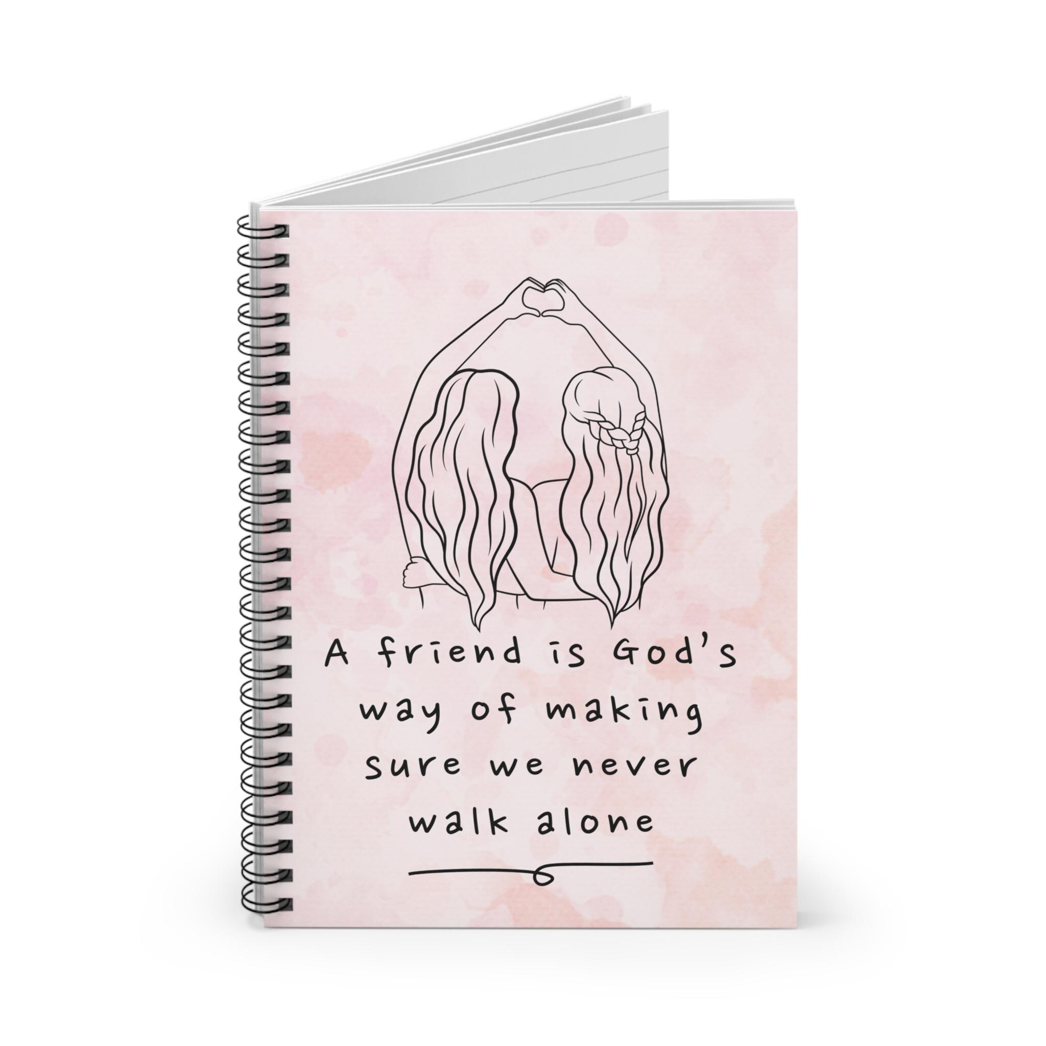 Best Friend Spiral Journal, Pink Watercolor, Inspirational Quote - Etsy