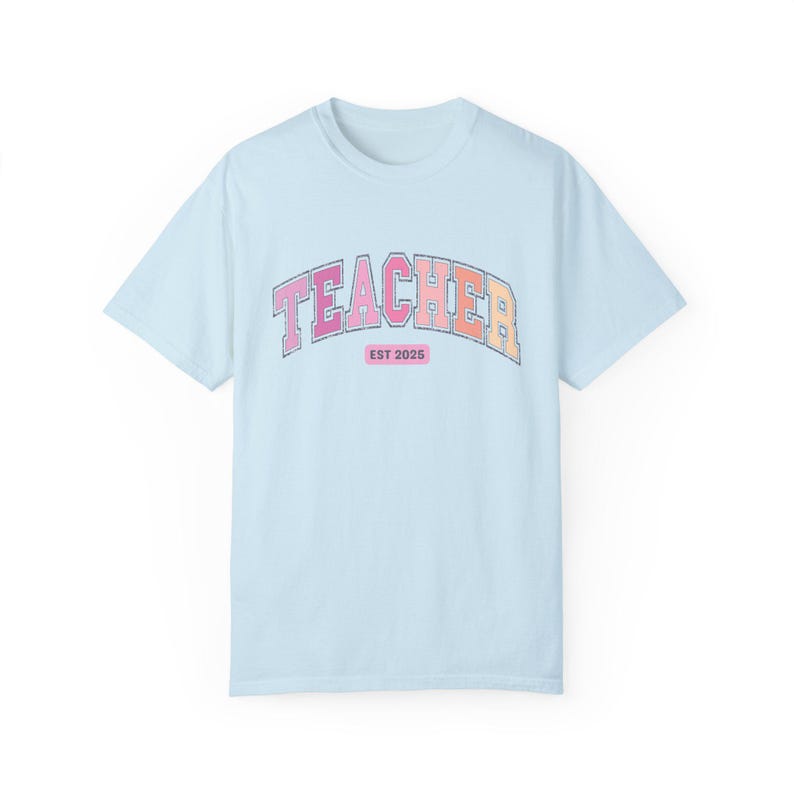 Comfort Colors Teacher T-shirt, Pastel College Style, New Teacher 2025 ...