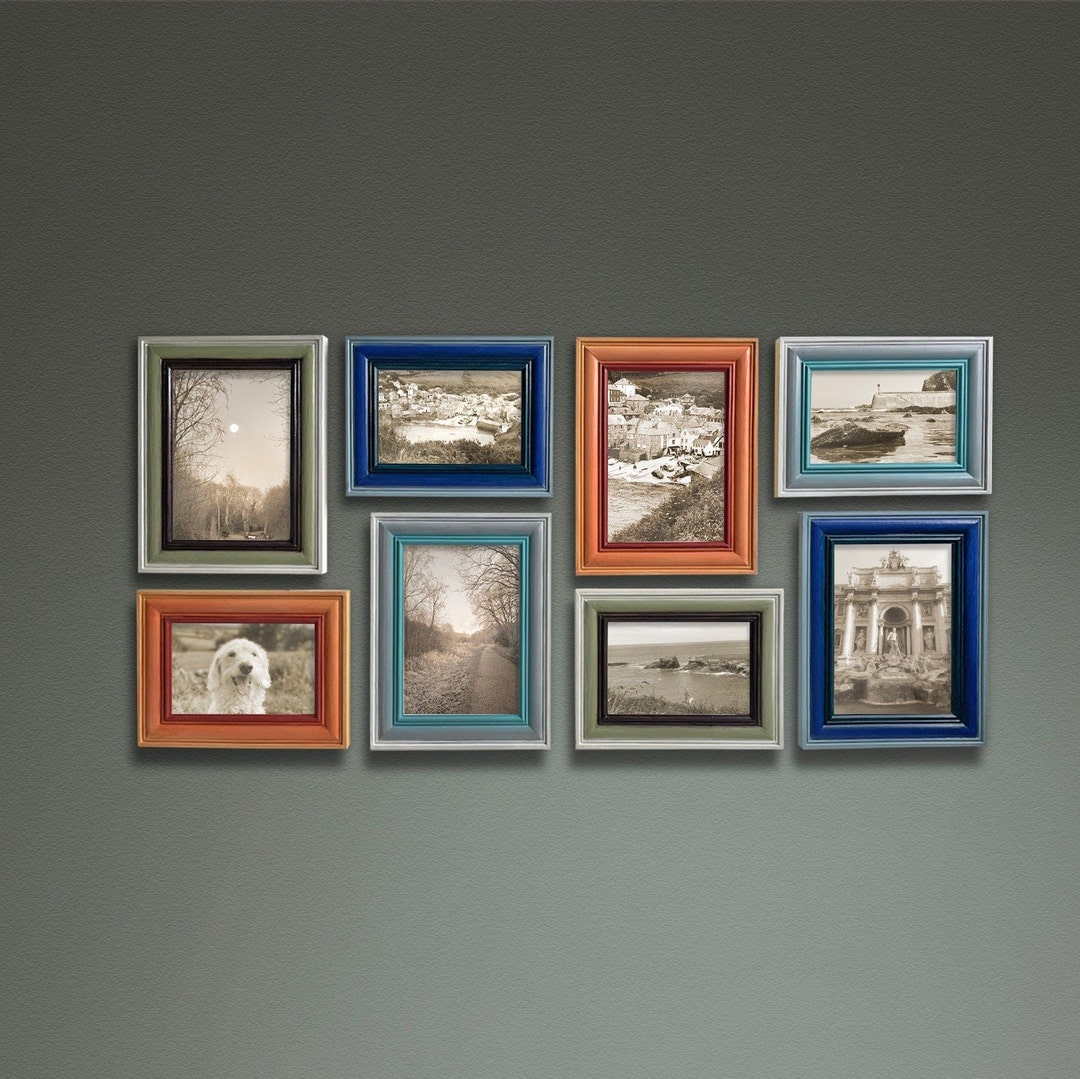 Colouful Hand Painted Decorative Wooden Photo Frame, Unique Retro ...