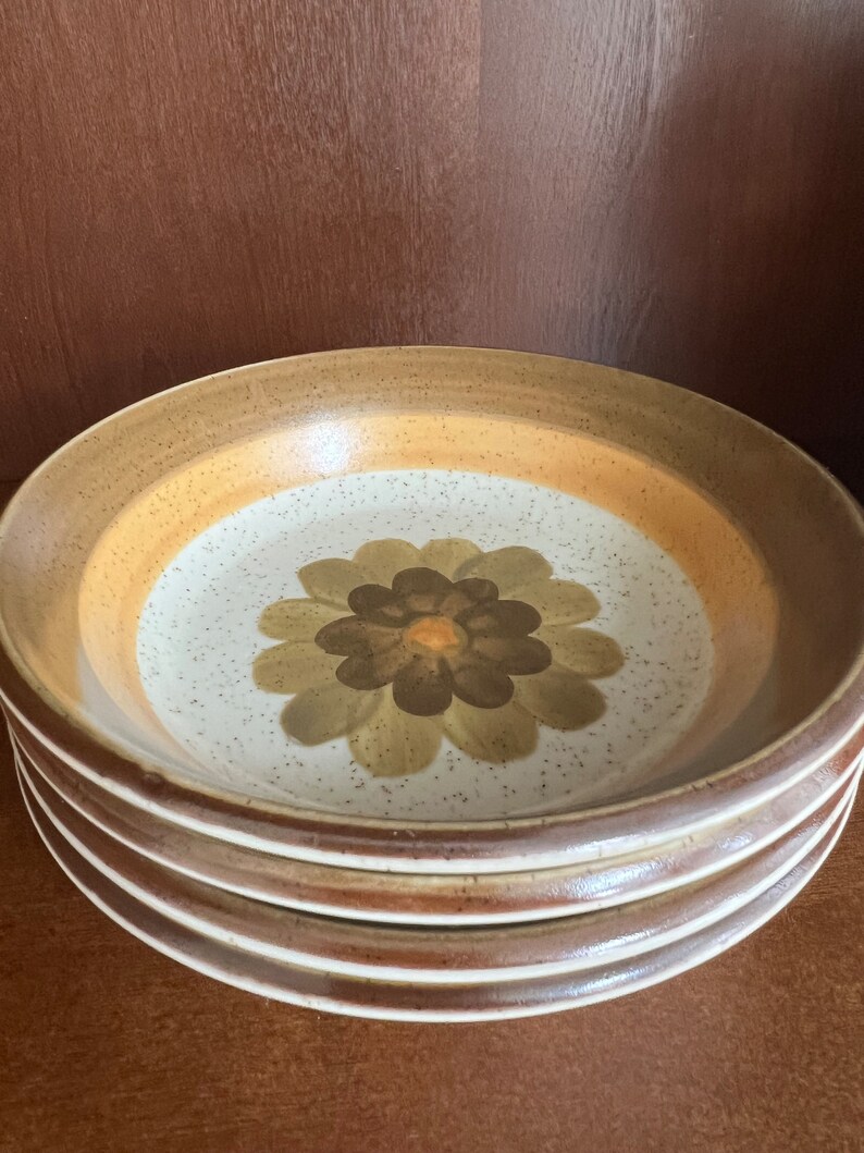 Vintage 1970s Dish Set Premiere Durastone Spice, 70s Floral Kitchenware ...