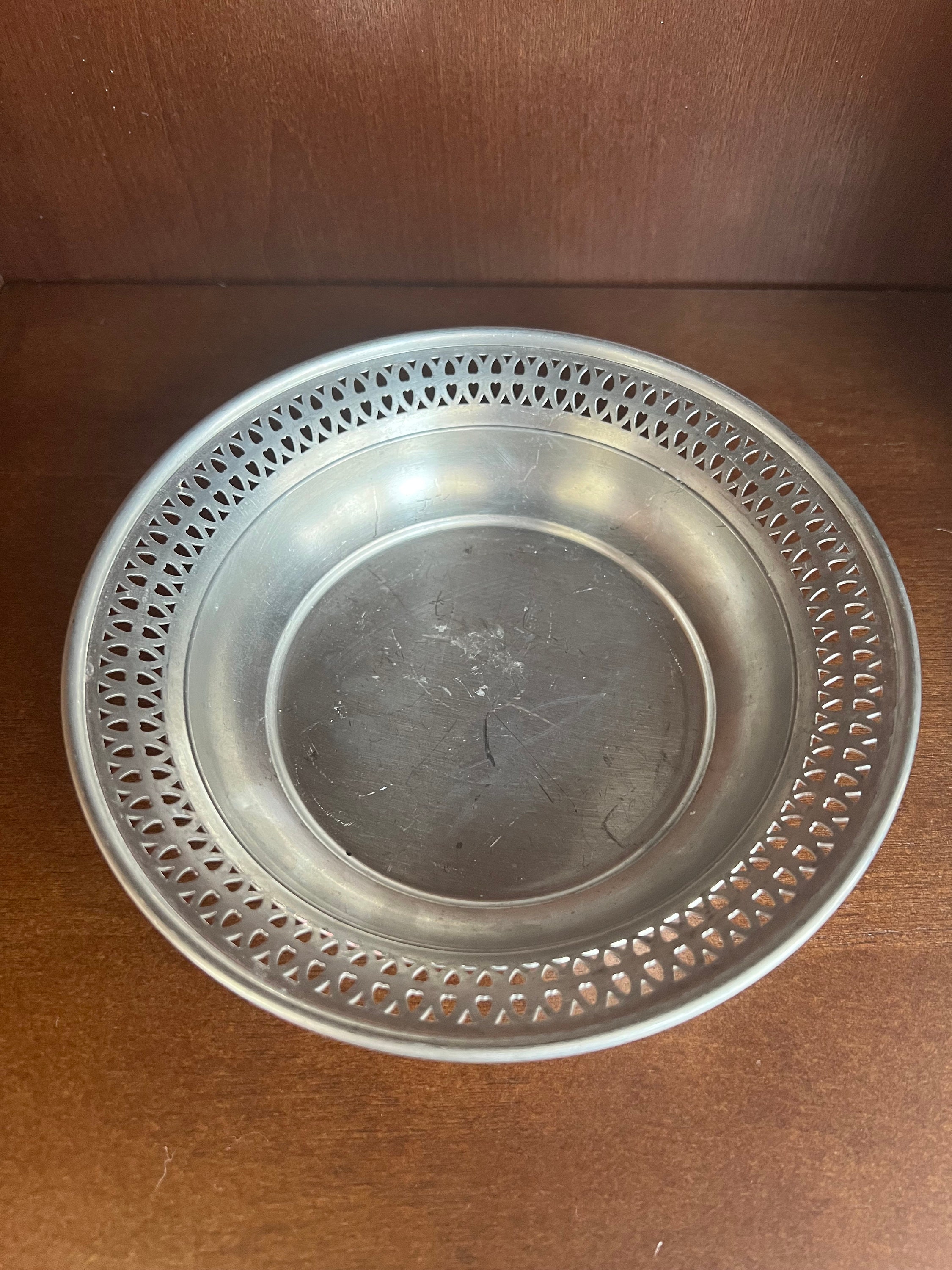 Vintage WEB Pewter Bowl/candy Dish With Heart Laser Cut Detailing on ...