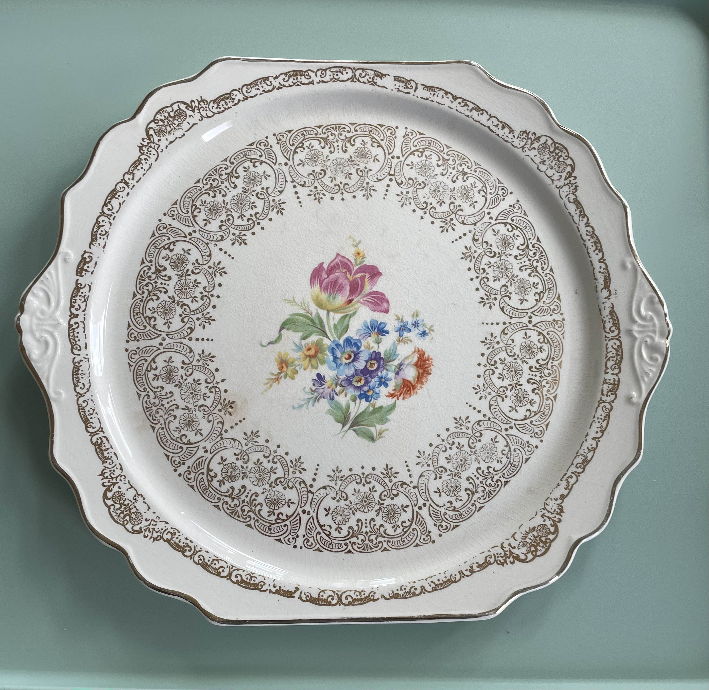 Vintage Queen Anne Serving Plate, Floral Detailed Serving Platter ...
