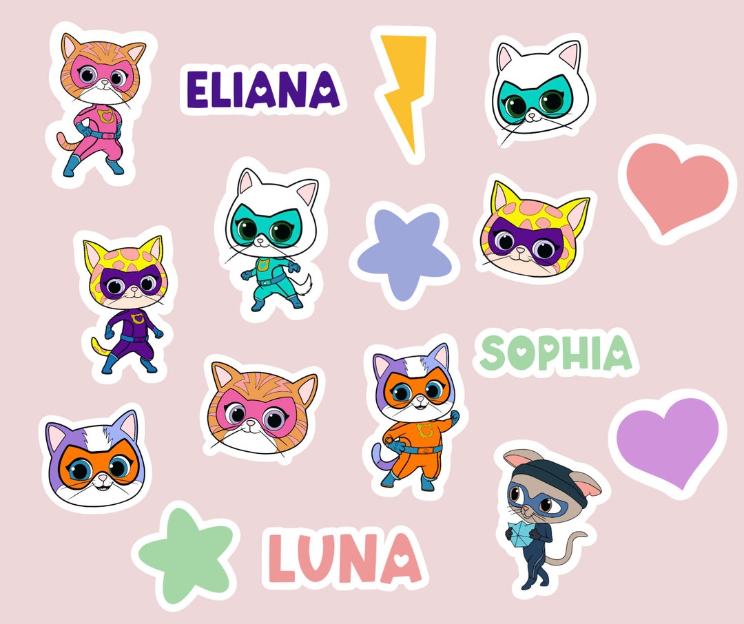 Superkitty Stickers | Easy Peel Stickers | Bitsy | Buddy | Sparks ...