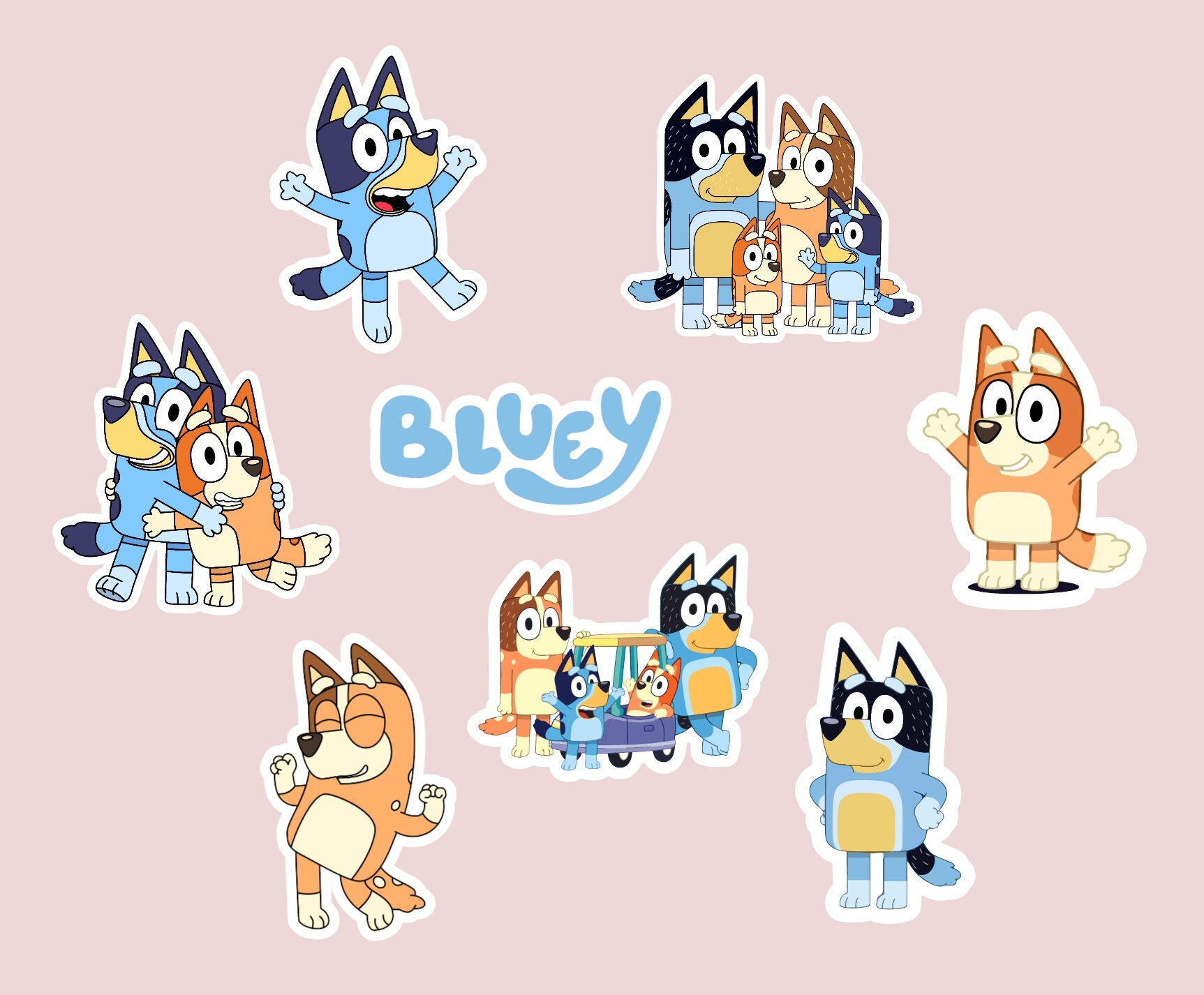 Stickers Bluey Easy Peel Stickers - Etsy Australia