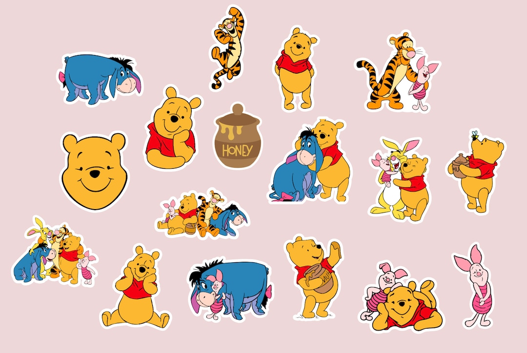 Pooh Stickers | Tigger | Piglet | Eeyore | Rabbit | Easy Peel Stickers ...