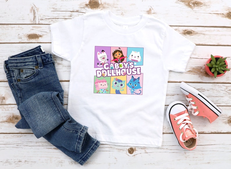 Gabby's Dollhouse Shirt Gabby and Friends Shirt Pandy Paws Cakey Baby ...