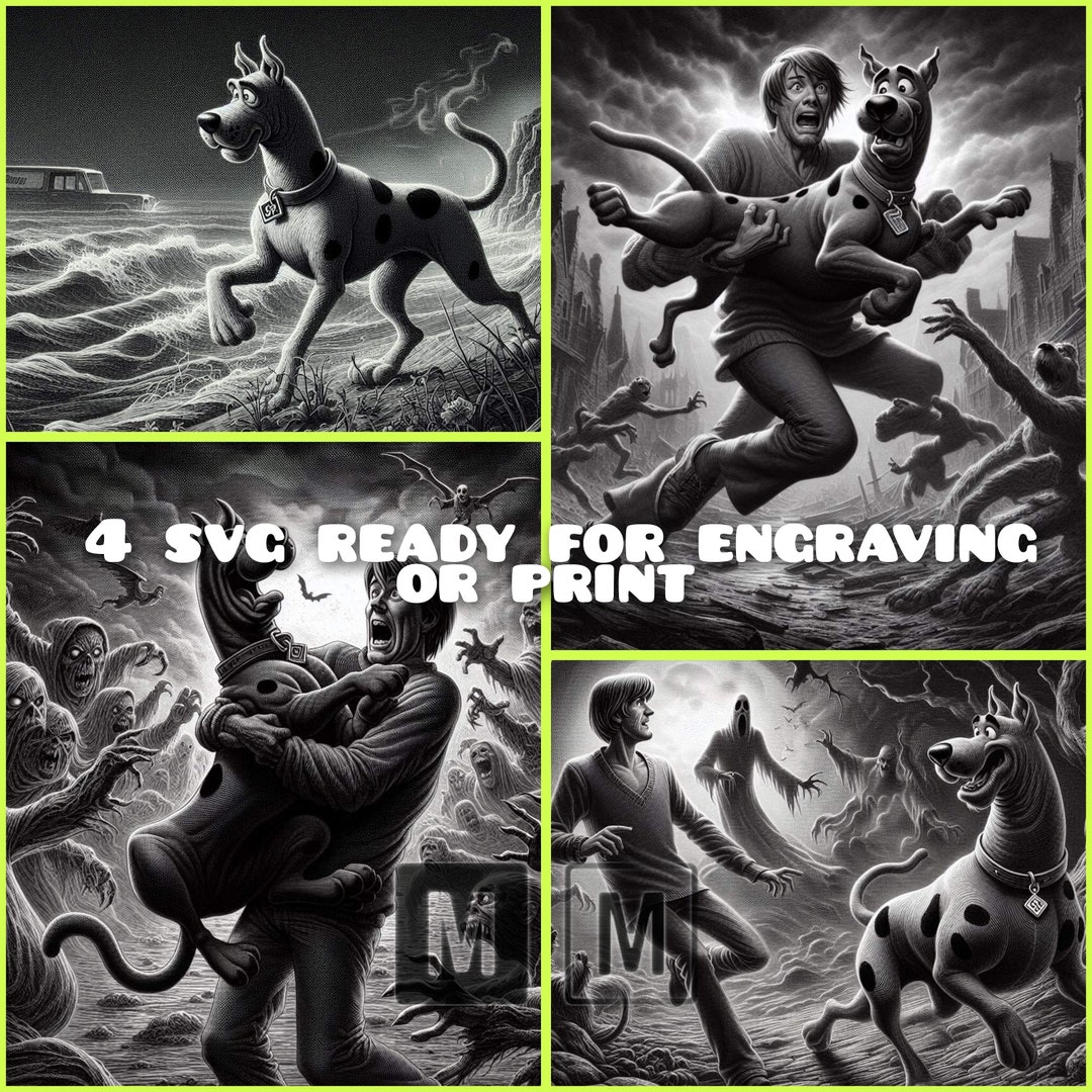 Scoobydoo and Shaggy Svg Engraving Pack 4 Files - Etsy