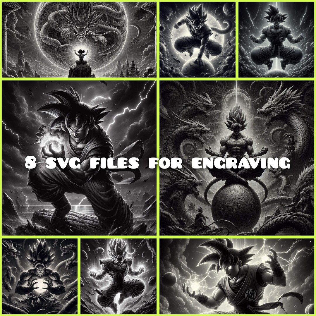 Goku Svg Engraving Files Budle - Etsy