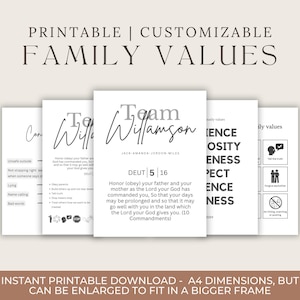 Family Values - Family Mission Statement - Digital Download Template to ...