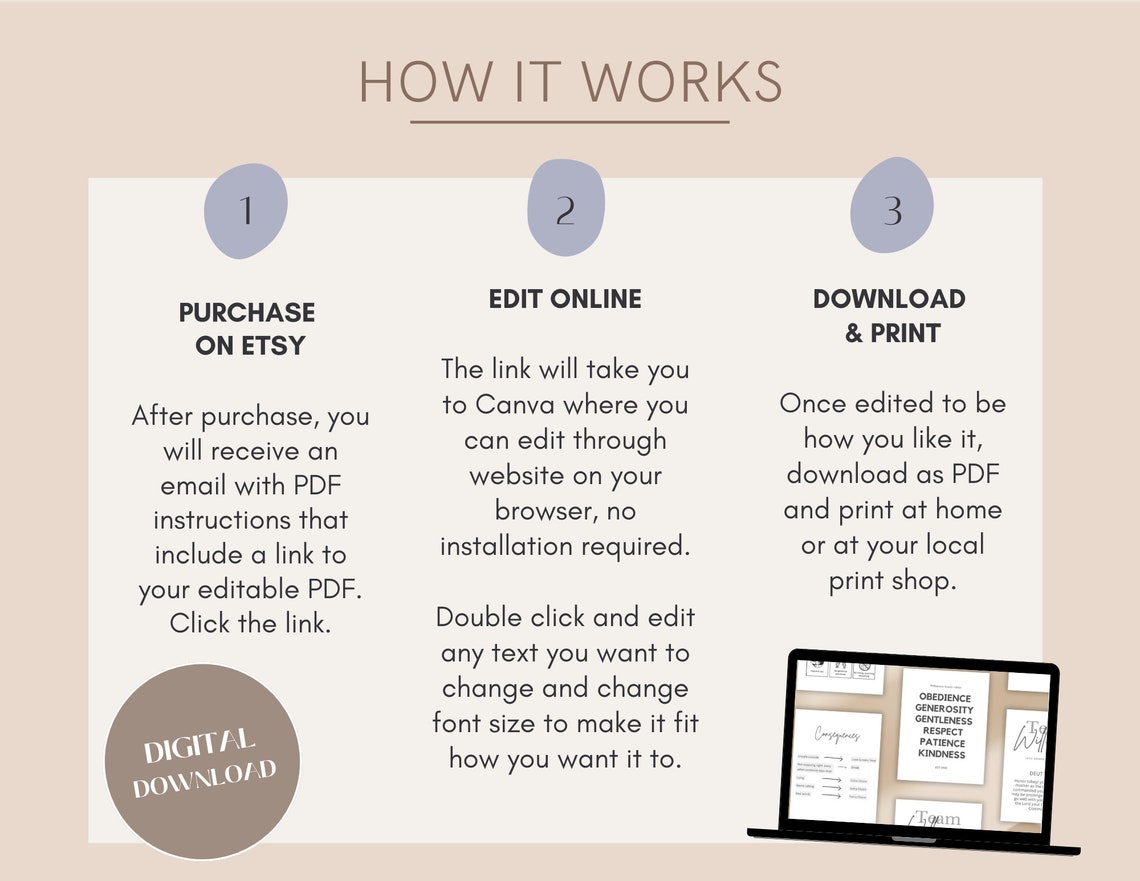 Family Values - Family Mission Statement - Digital Download Template to ...