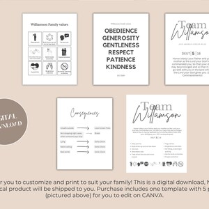 Family Values - Family Mission Statement - Digital Download Template to ...